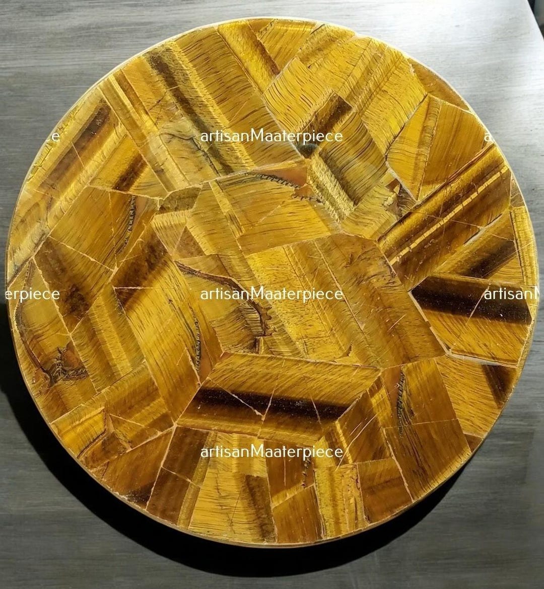 Tiger Eye Marble Coffee Table, Yellow Tiger Eye Centre Table, Marble ...