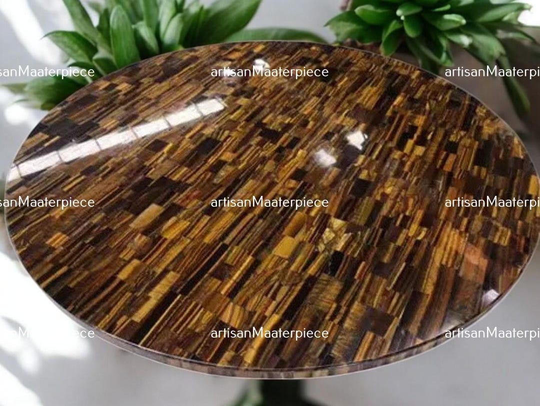 Tiger Eye Marble Coffee Table, Yellow Tiger Eye Centre Table, Marble ...