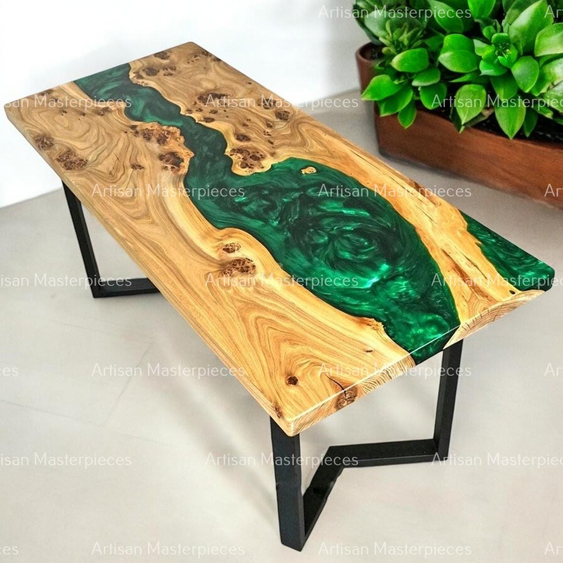 Square Epoxy Table Resin Table Epoxy Side Table Epoxy Coffee Table ...