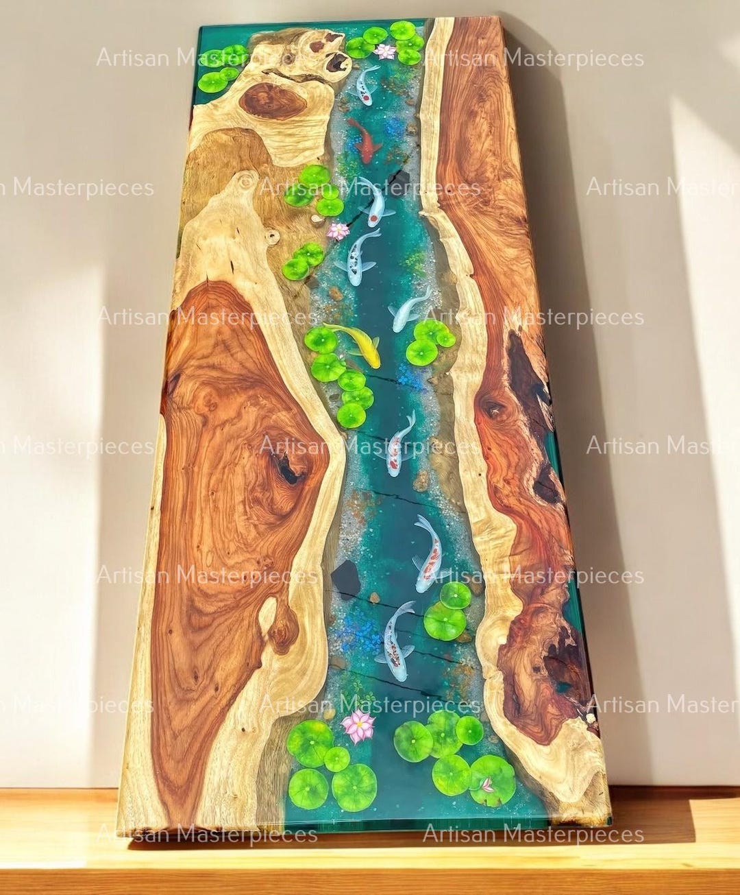 Koi Fish Resin Epoxy Coffee Table Rectangle Resin Epoxy Coffee Table ...