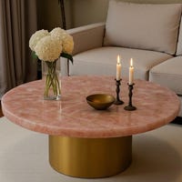 Crystal Coffee Table With White Quartz Stone Customize Handmade Home ...