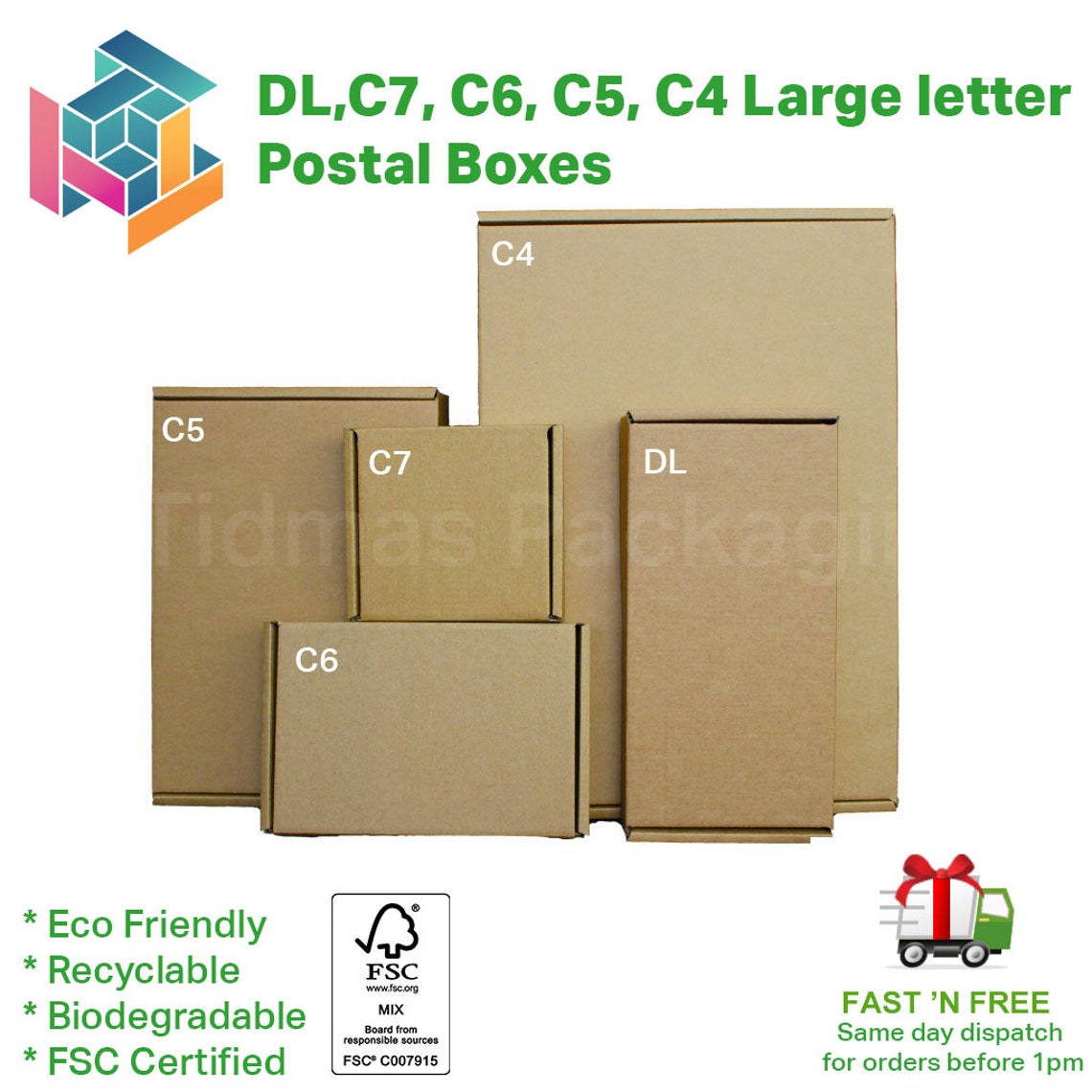 Eco Friendly Royal Mail Large Letter Cardboard PIP Box All - Etsy UK