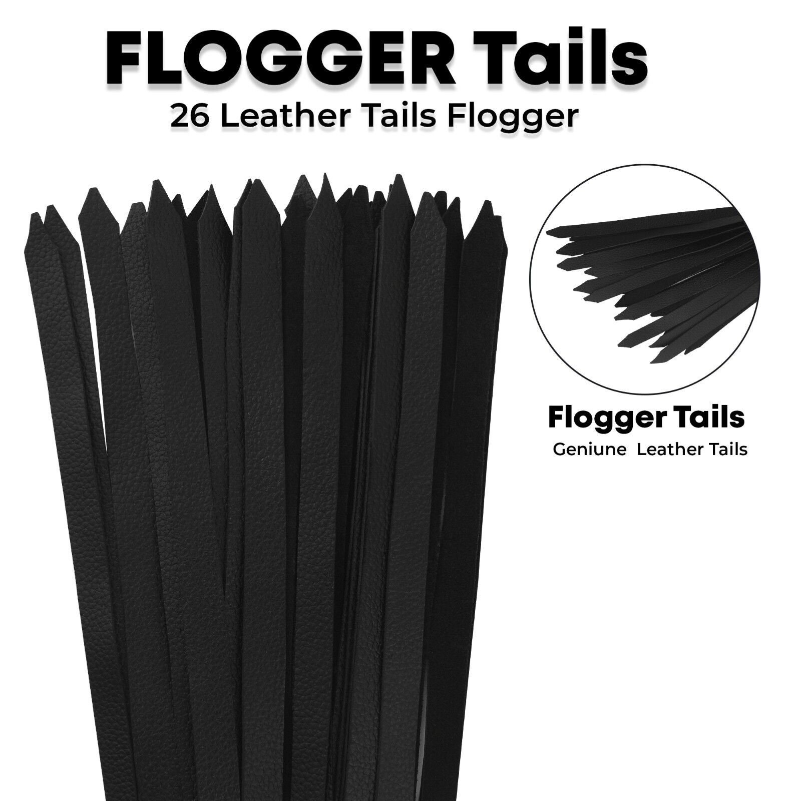 Genuine Cowhide Leather Flogger Finger Chain Loop Flogger 26 Falls ...