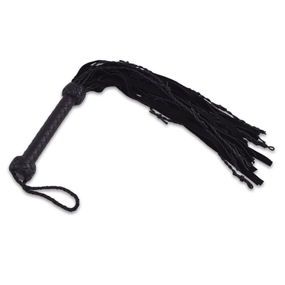 Cowhide Leather Flogger 24 Tails Thorny Fall Thuddy Flogger for Sex ...