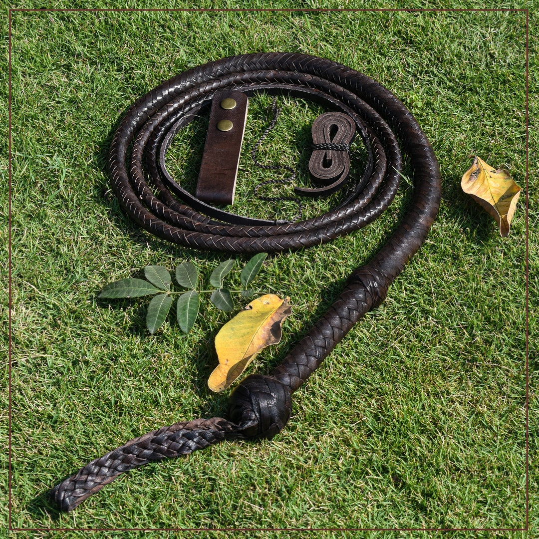 Kangaroo Hide Leather Bullwhips With Belt Holder 04ft to 16ft Long & 16 ...
