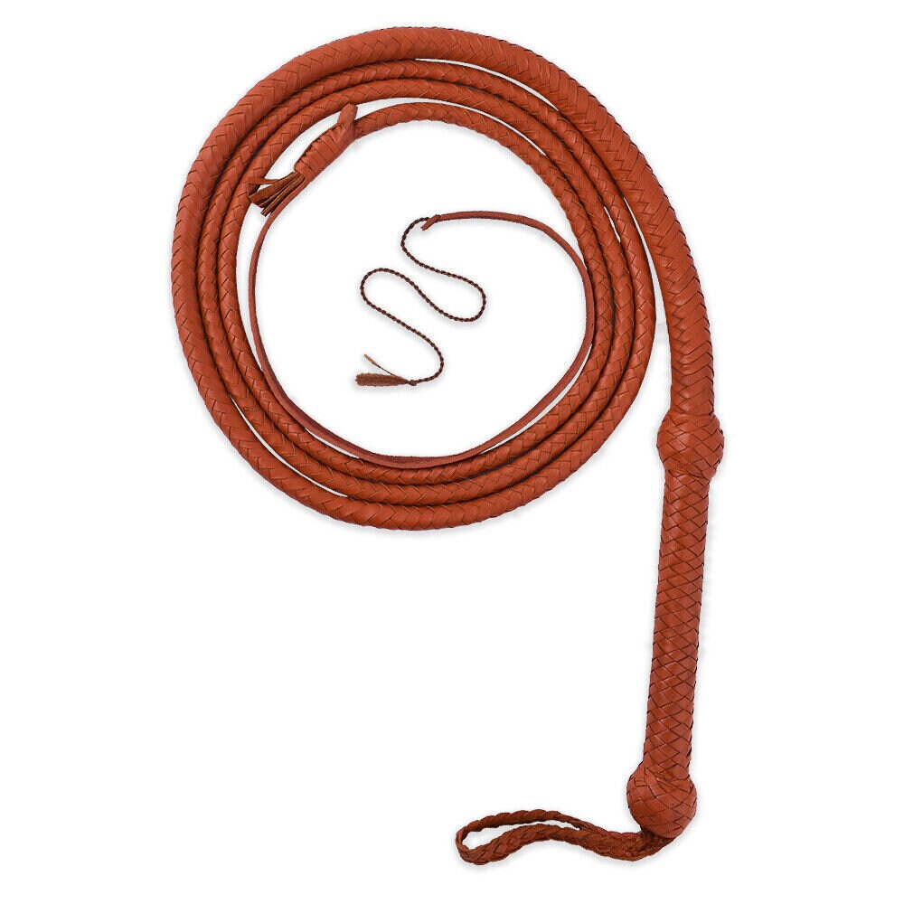 Cow Hide Leather BULL WHIP 04 to 10 Feet Long 12 Plaits Indiana Jones ...