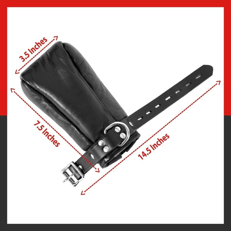 BDSM Sex Handcuffs Wrist Cuffs Padded Black Real Cowhide Leather Fist ...
