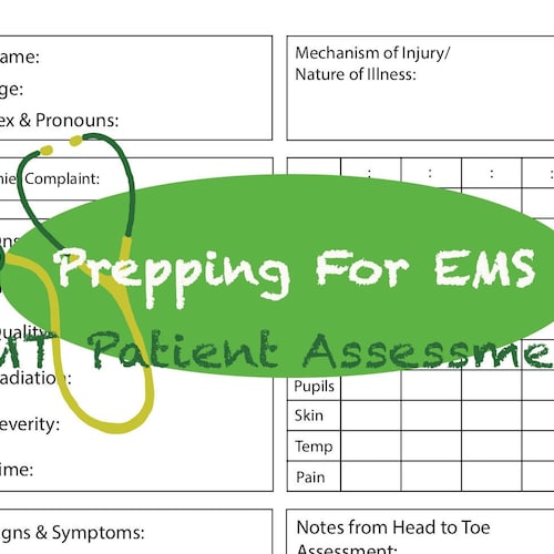 EMT Student Patient Interview/assessment EMS Practice Chart - Etsy