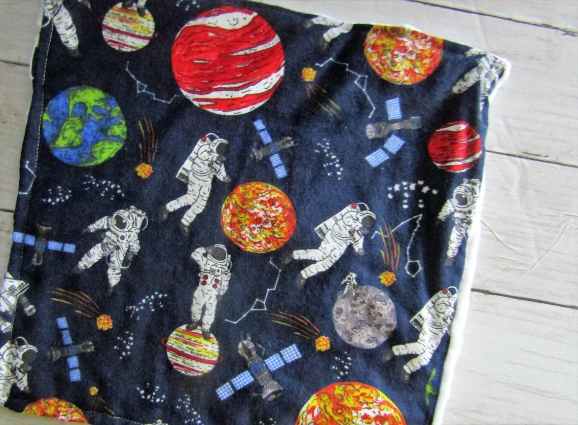 Manta de peluche Space Minky y franela, minimanta personalizada, manta ...