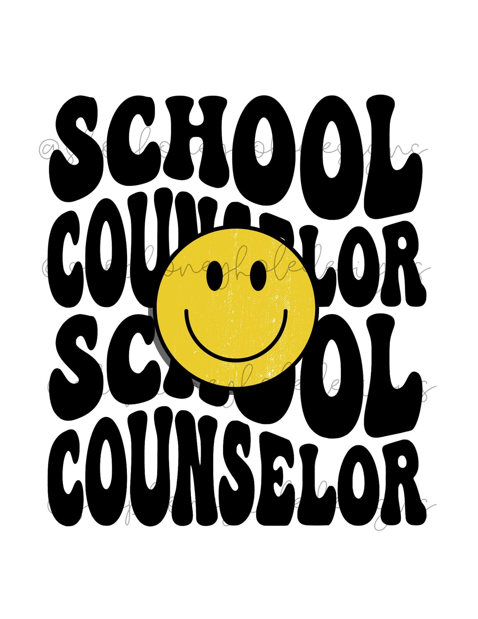 School Counselor PNG / Groovy School Counselor / Smiley Face / School ...