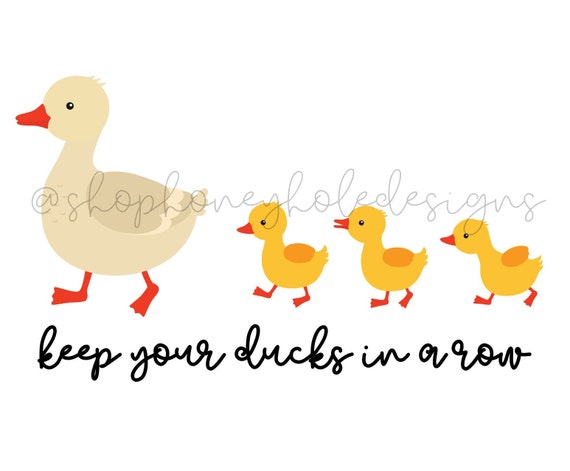 Contour Drawing Of Three Ducks In A Row
