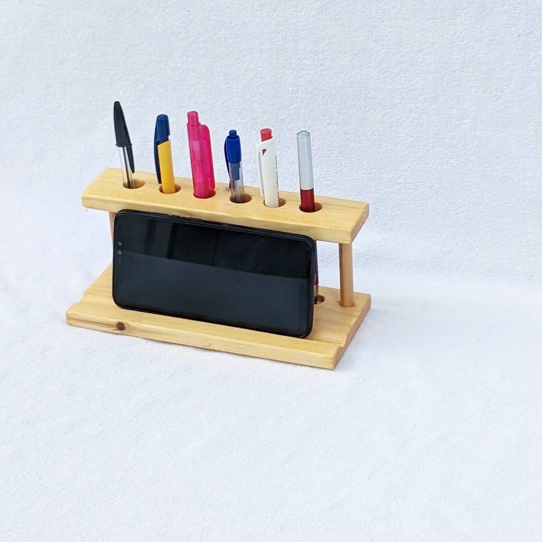Desk Organiser Phone Stand & Pen Holder - Etsy