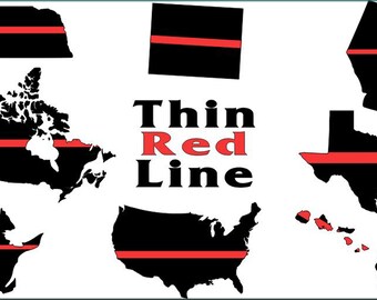 Thin Red Line Decal - Etsy