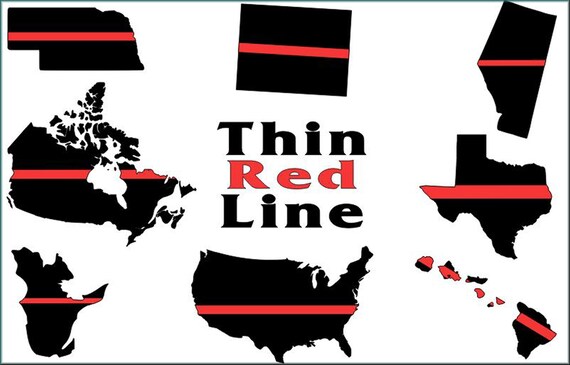 Thin Red Line Decal Firefighter Decal Firefighters Sticker | Etsy