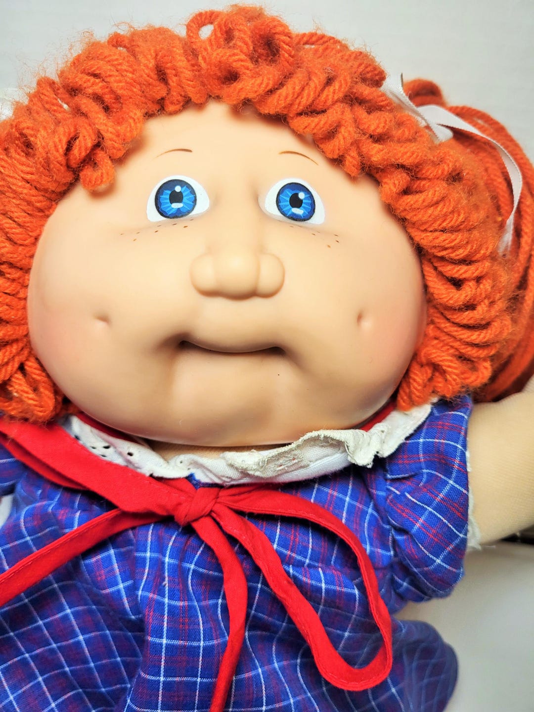 Vintage Cabbage Patch Kid Red Hair Freckles 2 Dimples Head Mold 2 Signed Black Xavier Roberts ...