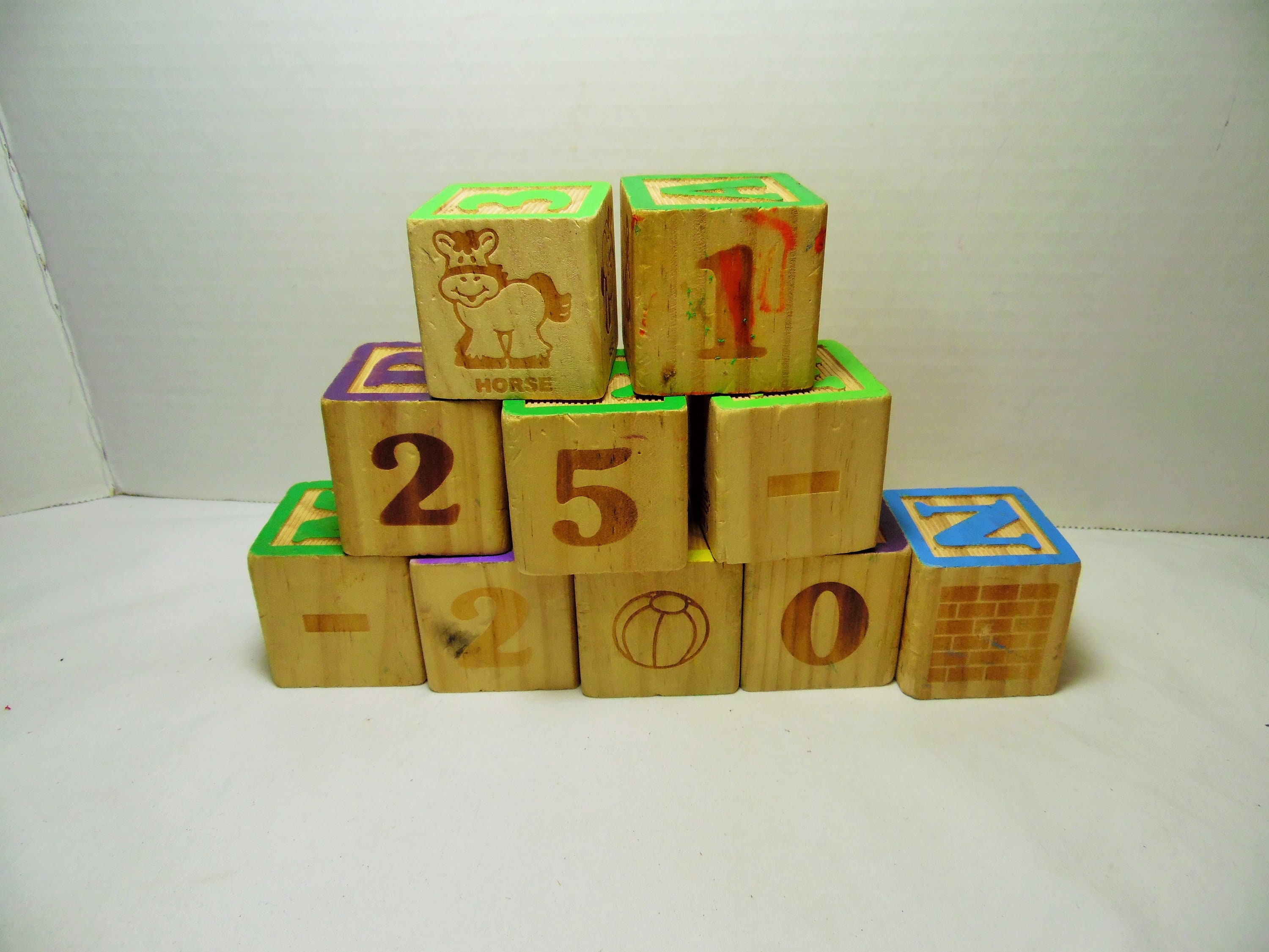 Vintage Alphabet Blocks Wooden Alphabet Block Large Size Alphabet ...