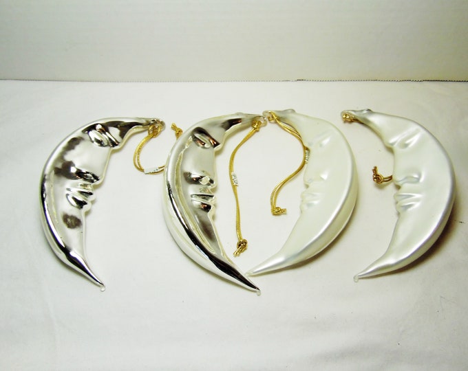Dept 56 Frosted Mercury Glass Moon Ornaments Crescent Moon Ornaments ...
