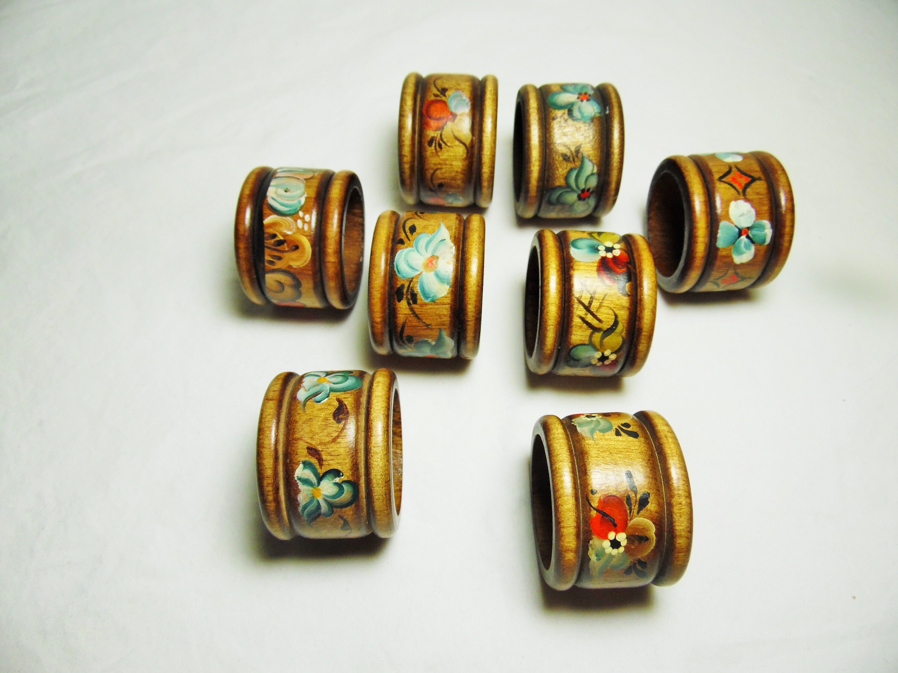 BOHO Napkin Rings Hand Painted Bohemian Napkin Rings Wooden - Etsy