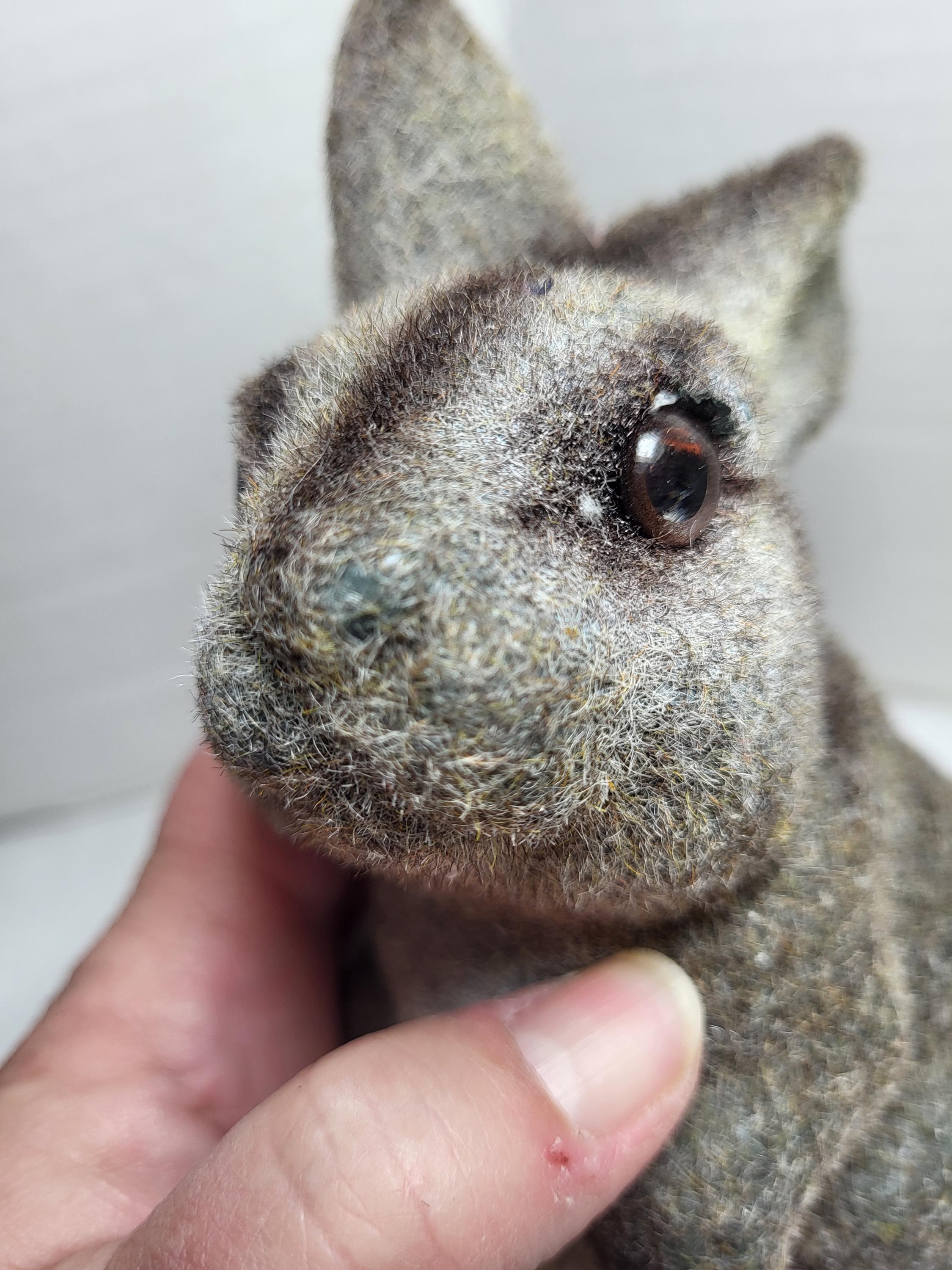 Vintage Flocked Rabbit Bank Vintage Rabbit 1980s or 1970s Rabbit Fuzzy ...