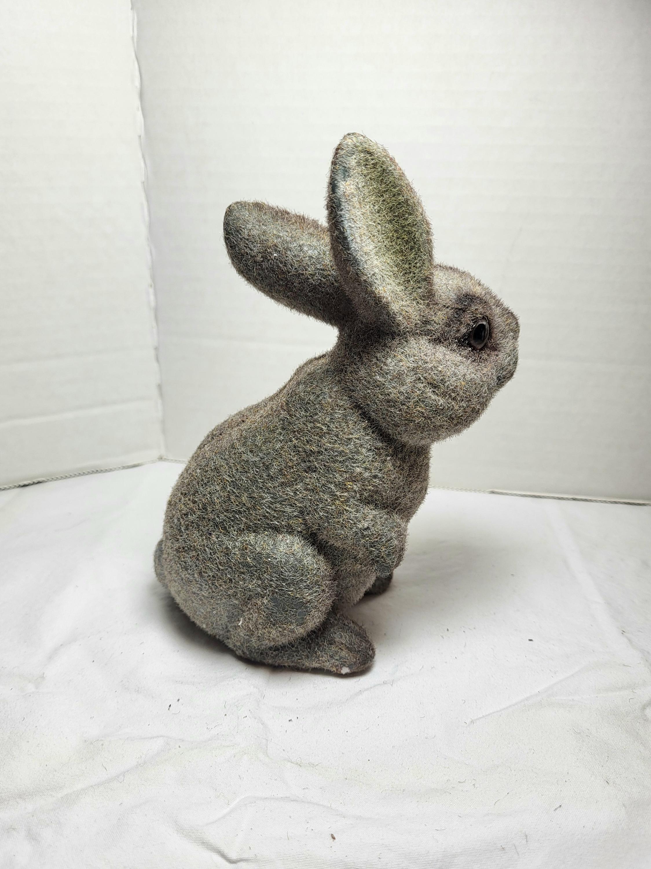Vintage Flocked Rabbit Bank Vintage Rabbit 1980s or 1970s Rabbit Fuzzy ...