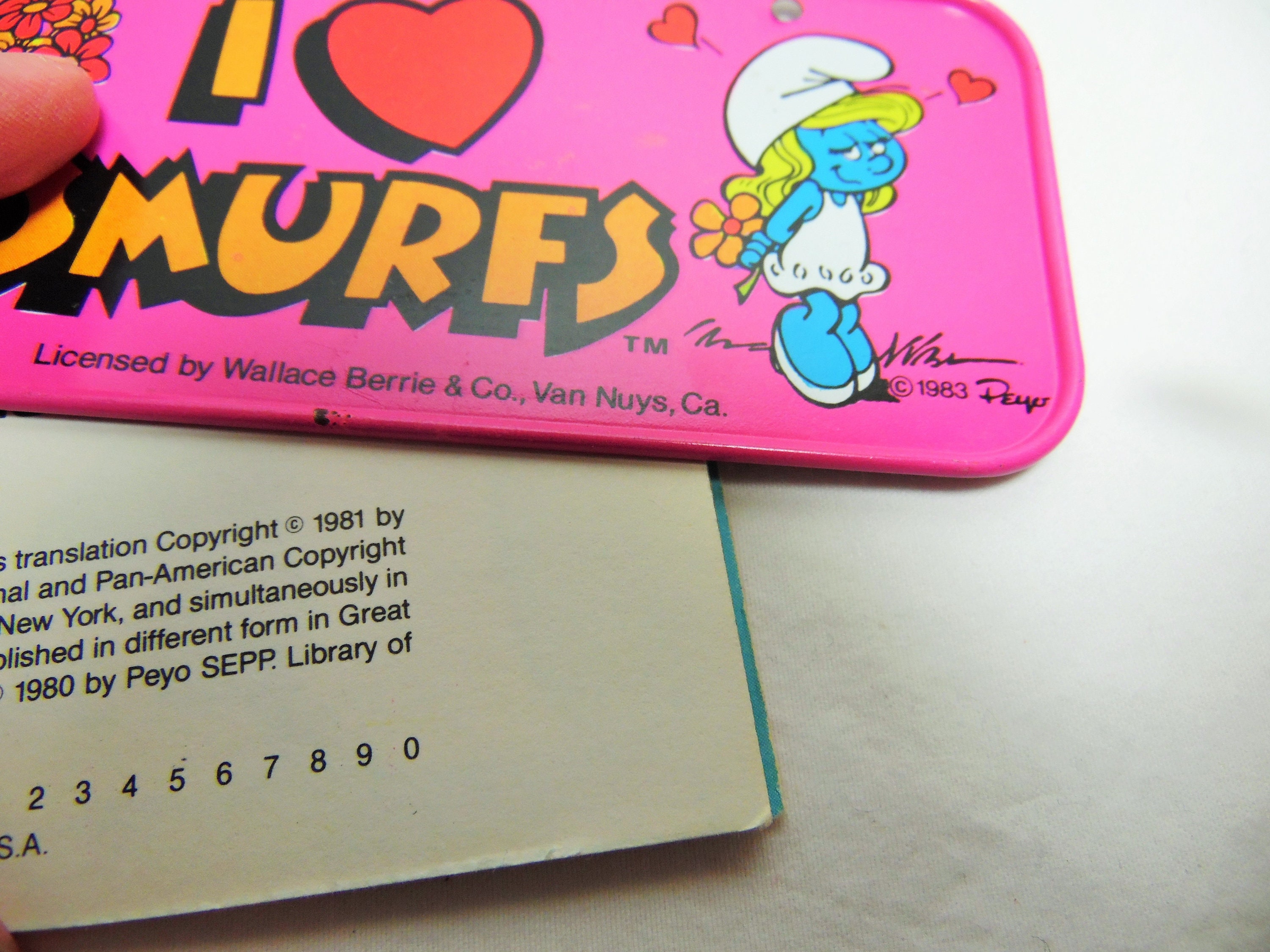 Vintage Smurf Metal License Plate and the Wandering Smurf Book Vintage ...