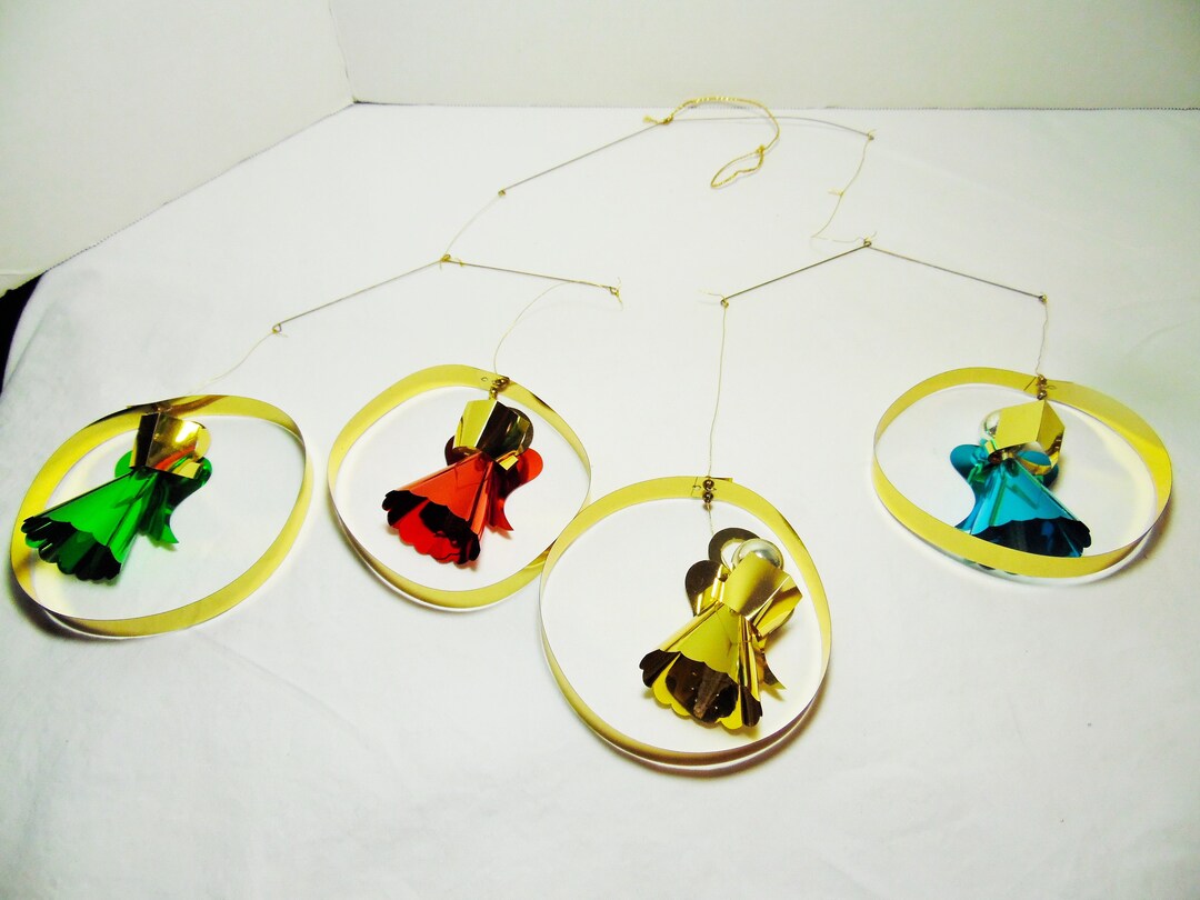 Foil Angel Mobil Christmas Mobile Mid Century Christmas Angel Mobile ...