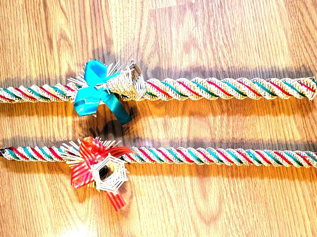 Woven Straw Christmas Candle Sticks Scandinavian Woven Ornaments ...