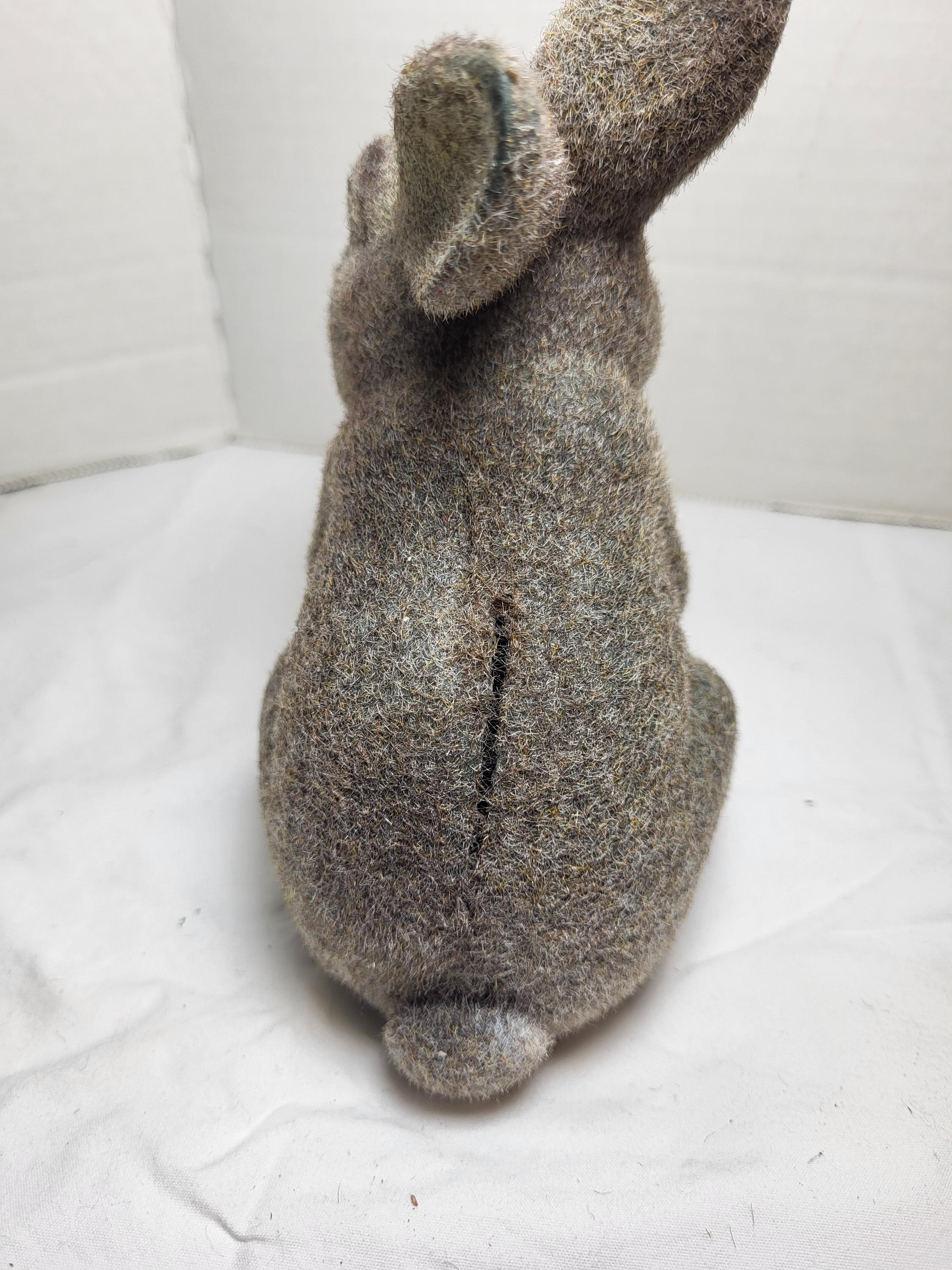 Vintage Flocked Rabbit Bank Vintage Rabbit 1980s or 1970s Rabbit Fuzzy ...