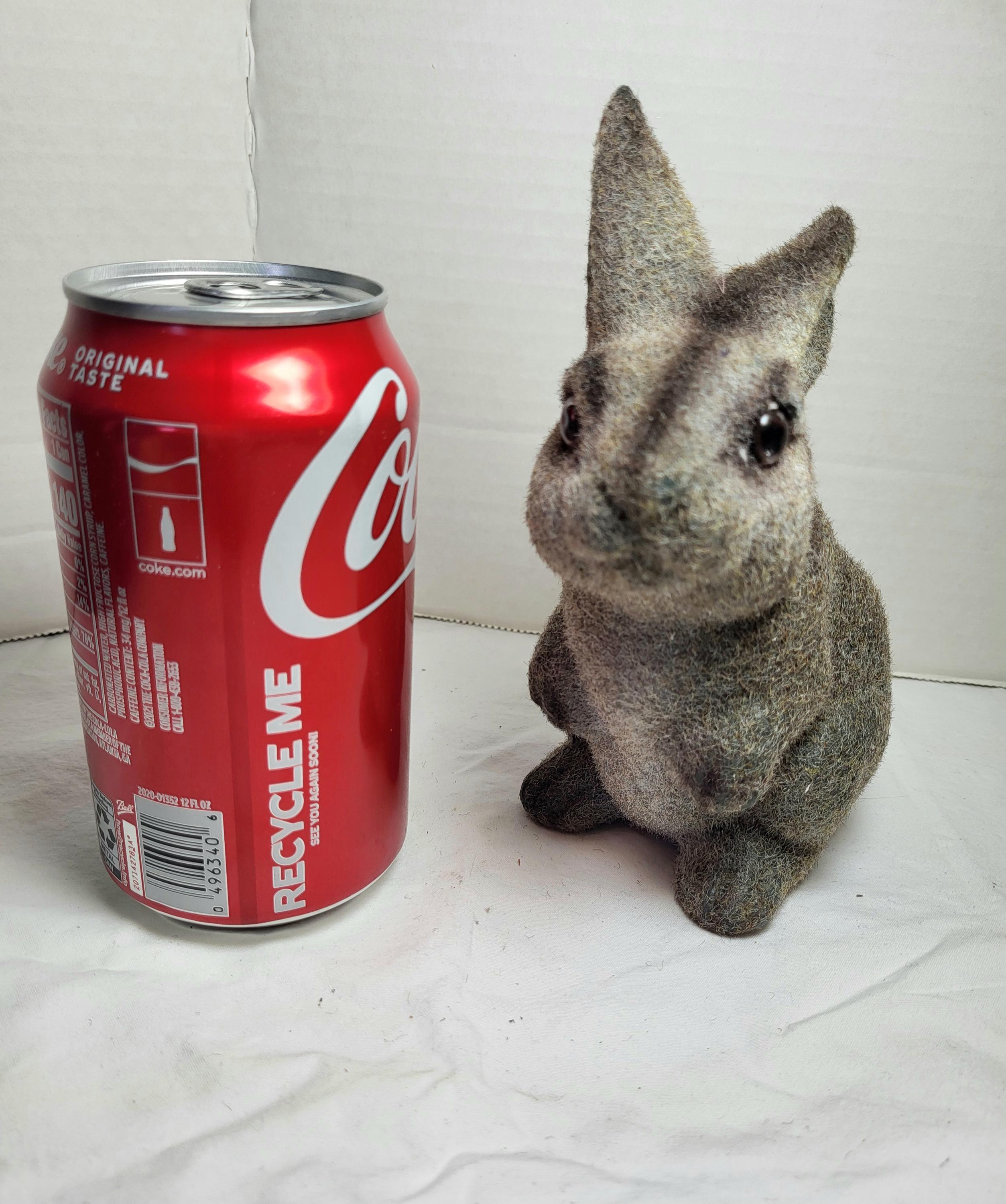 Vintage Flocked Rabbit Bank Vintage Rabbit 1980s or 1970s Rabbit Fuzzy ...