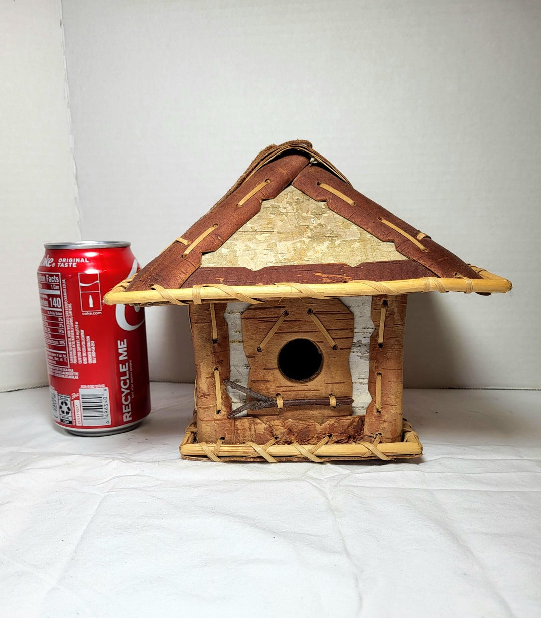 Birch Bark Birdhouse Handmade Log Cabin Birdhouse Rustic Birdhouse Cute ...