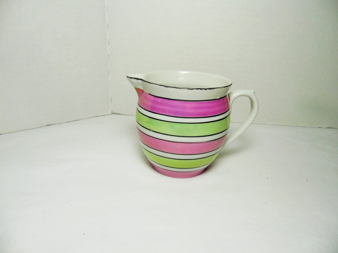 Czechoslovakia Creamer Lusterware Creamer Vintage Czech Creamer Pink ...