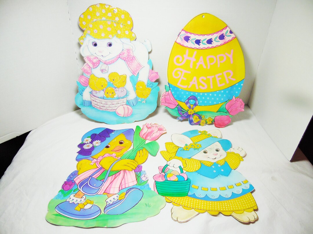 Flocked Easter Diecuts Easter Cut Outs Easter Tag Board Wall Hangings ...