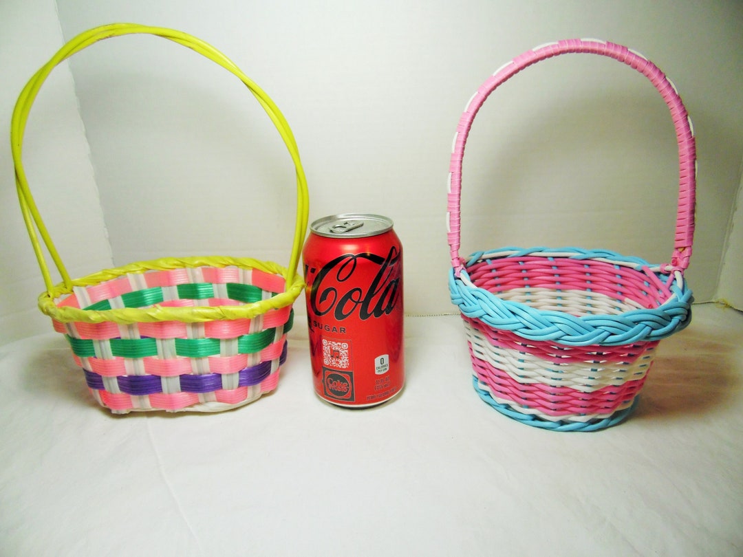 1980s Easter Basket Vintage Plastic Woven Easter Baskets Small 10 Inch ...