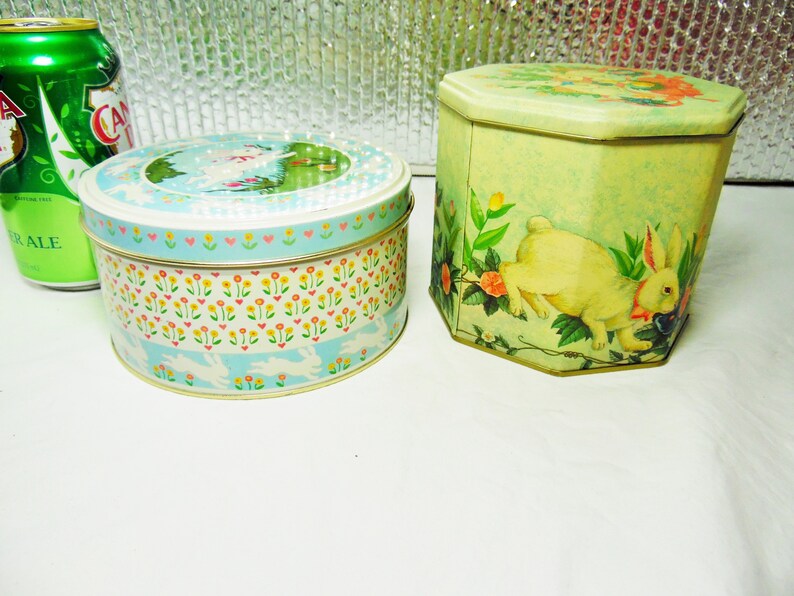 Vintage Rabbit Tin Containers Vintage Bunny Tins Vintage - Etsy