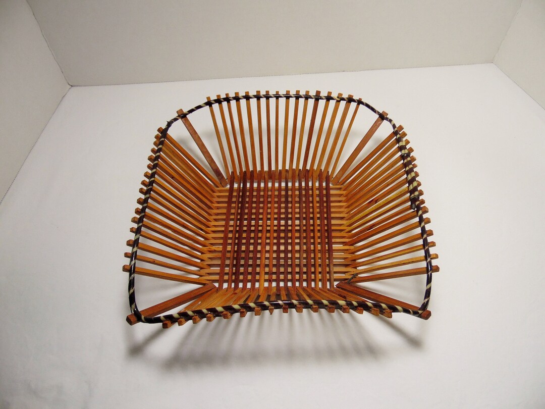 Wood Stick Basket Boho Stick Basket Boho Decoration Boho Basket Wooden ...