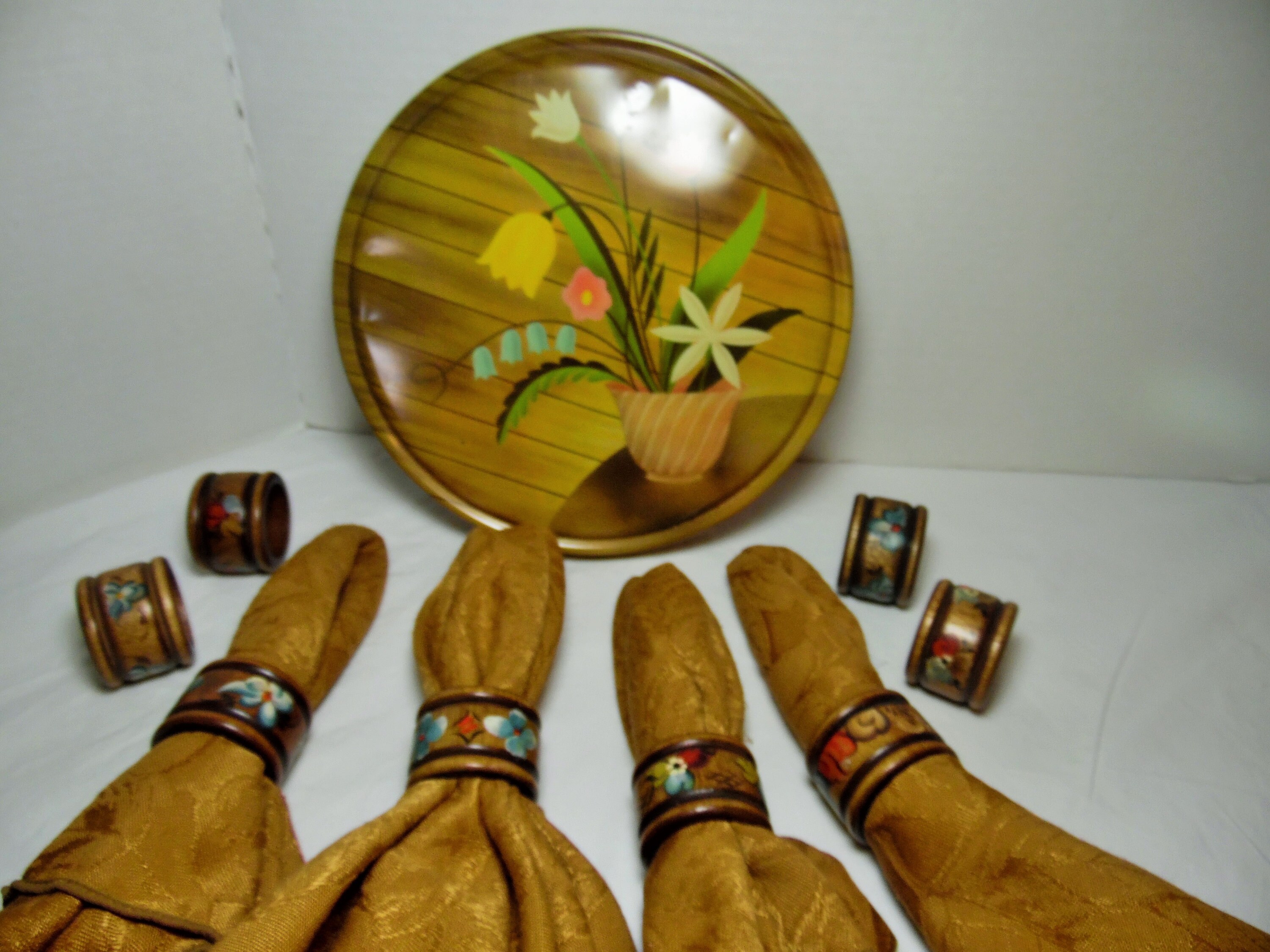 BOHO Napkin Rings Hand Painted Bohemian Napkin Rings Wooden - Etsy