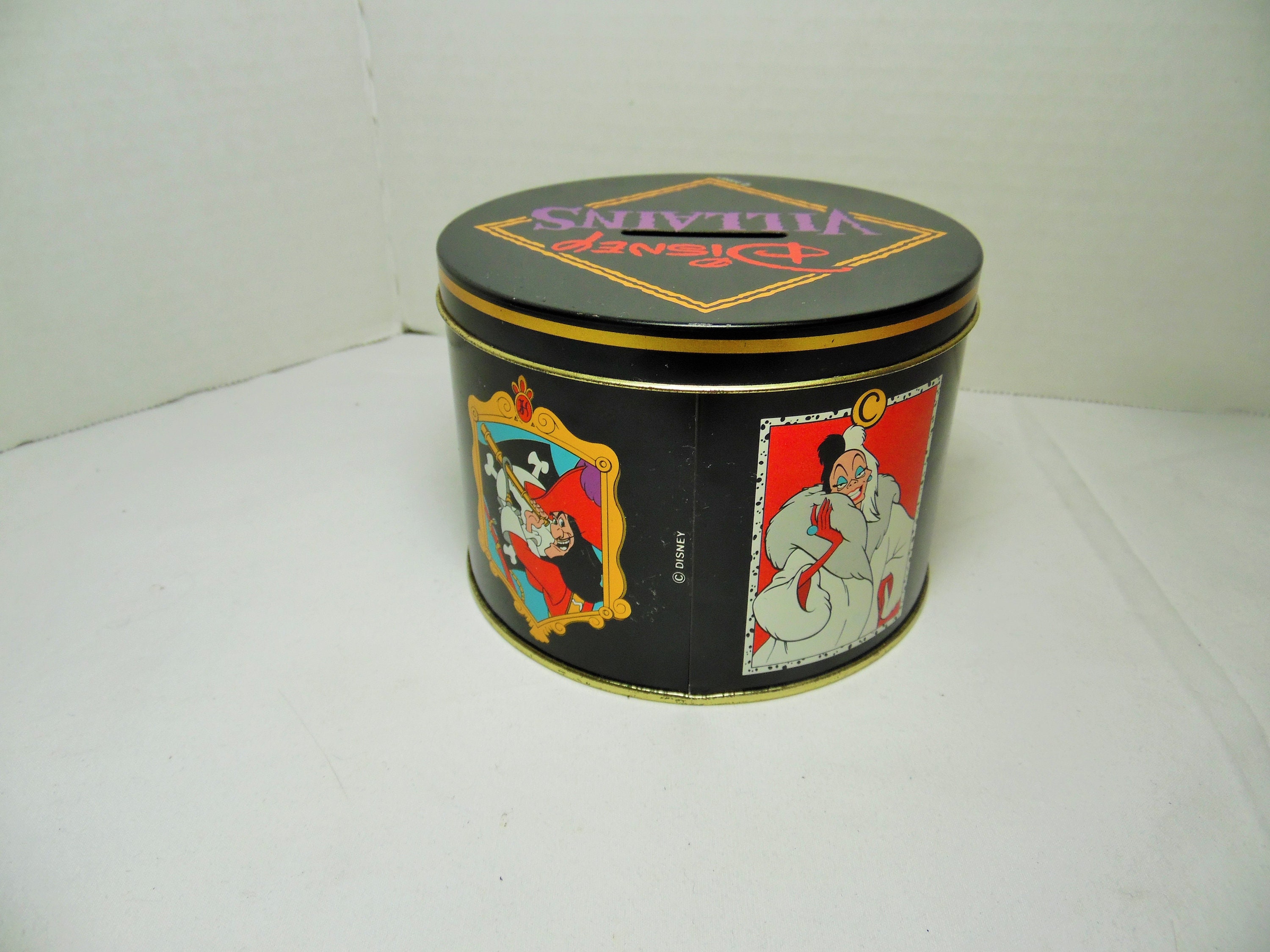 Disney Villains Tin Bank Disney Tin Container Vintage Disney Tin ...