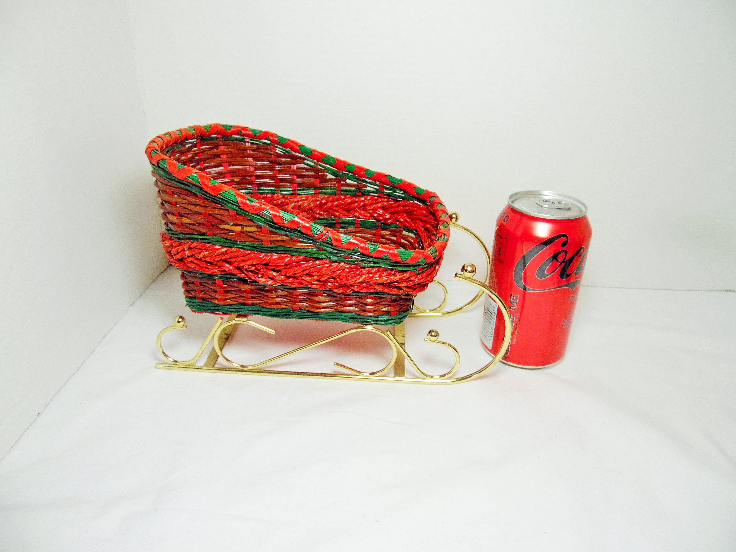 Wicker Sleigh Woven Sleigh Santa's Sleigh for Floral Arrangement Sleigh ...