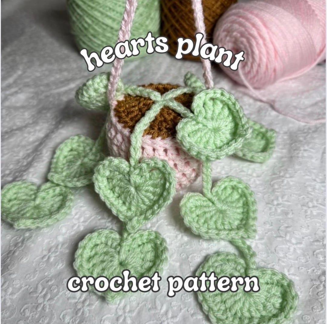 Crochet Pattern: Hearts Plant Hanging Crochet Decor for Beginners With ...