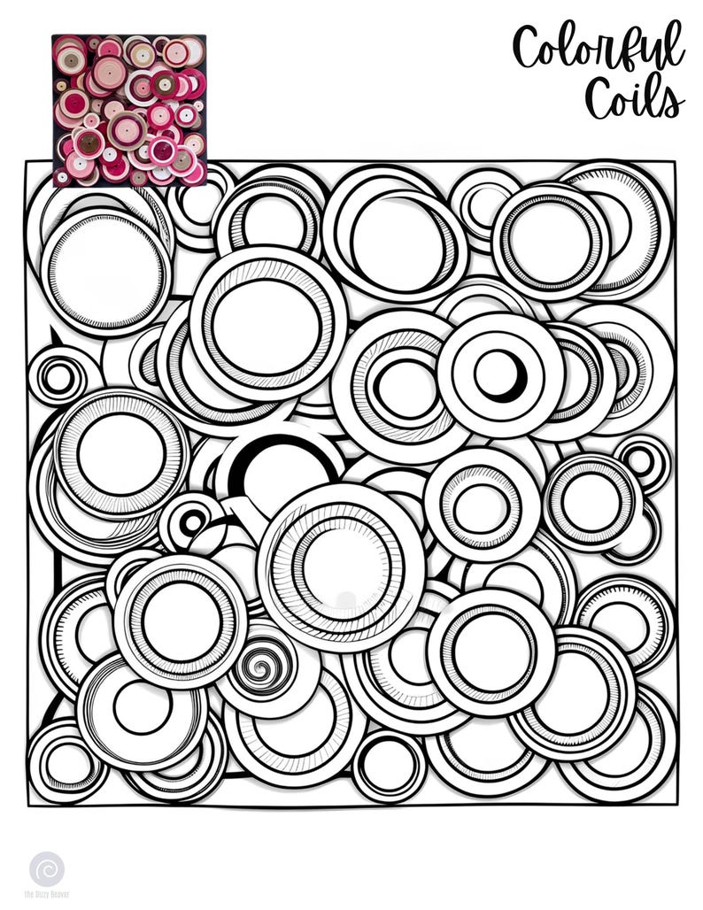 Easy Coloring Page. Digital Download. Bold Lines. Creative Art Therapy ...