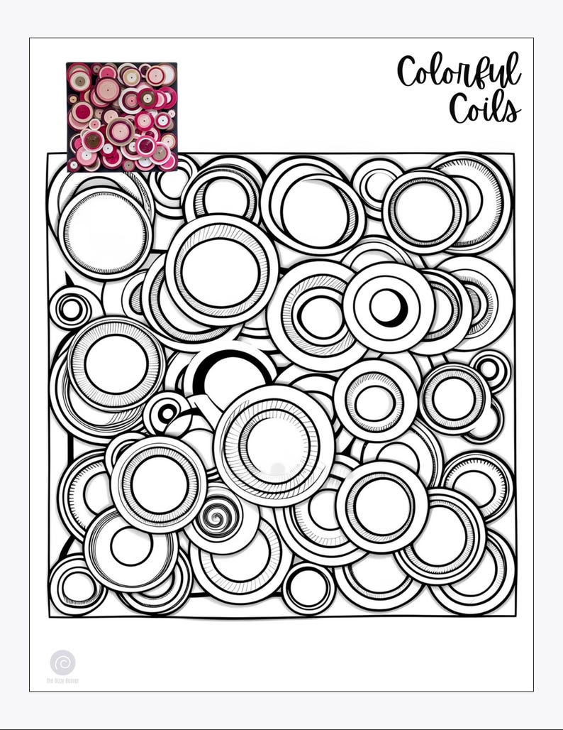Easy Coloring Page. Digital Download. Bold Lines. Creative Art Therapy ...