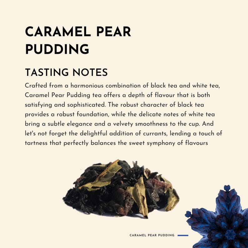 Caramel Pear Pudding Tea | Dessert Tea | Gourmet Loose Leaf | Caramel ...