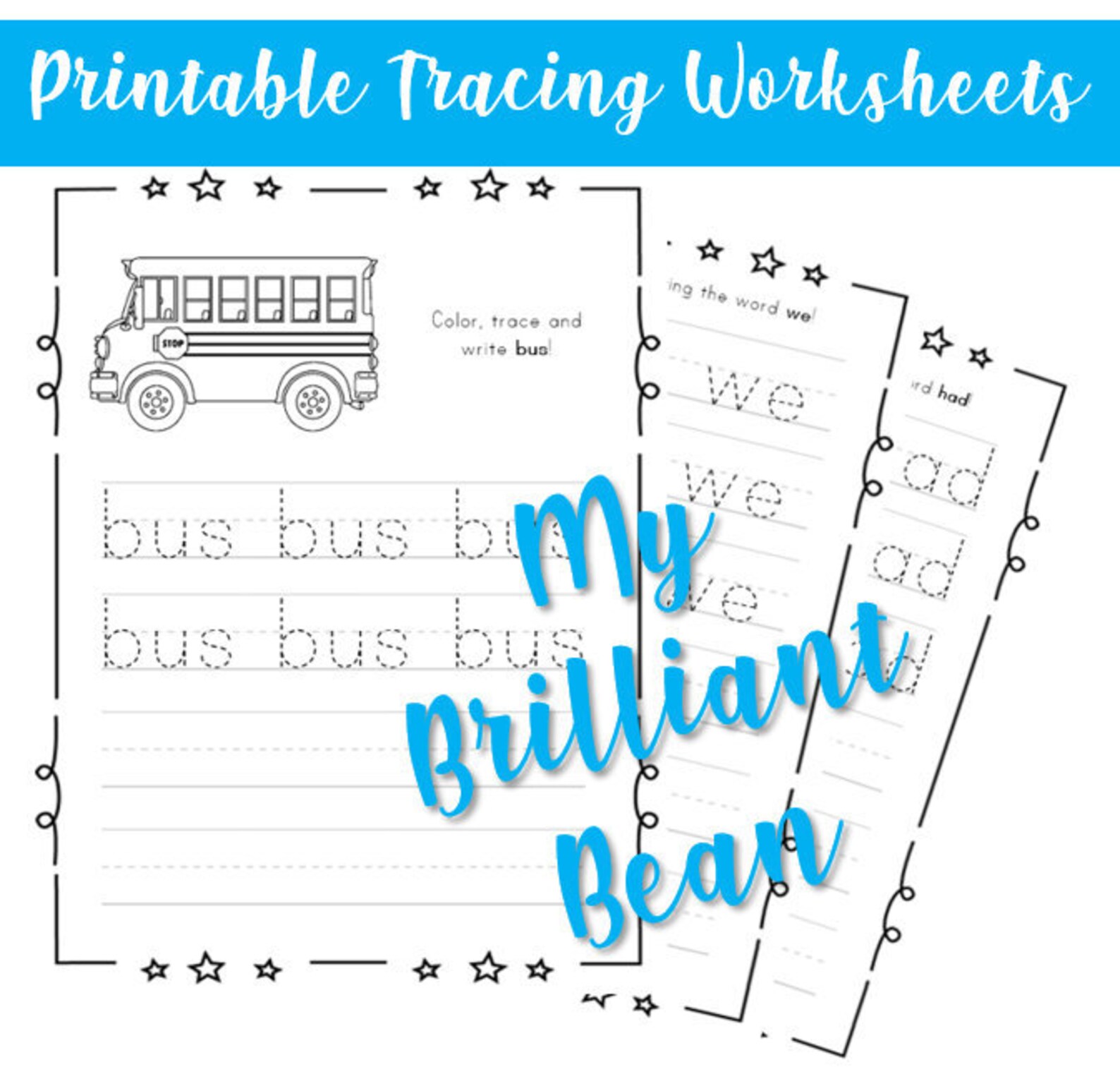 50 Sight Word Worksheets for Kindergarten Pre-k, Writing Practice ...