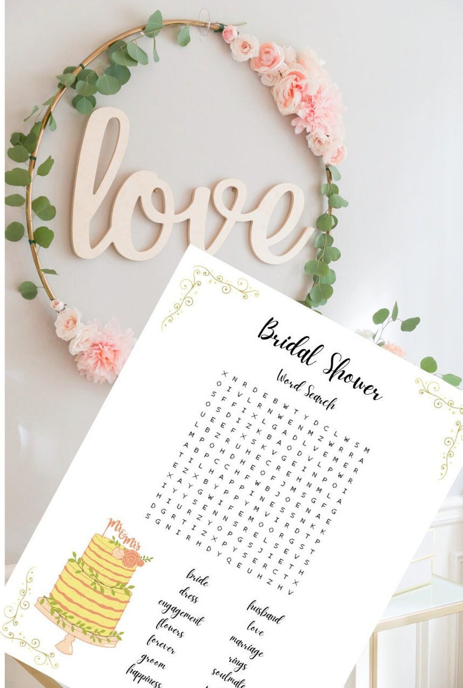 Bridal Shower Word Search Game - Fun Bachelorette Download Printable ...