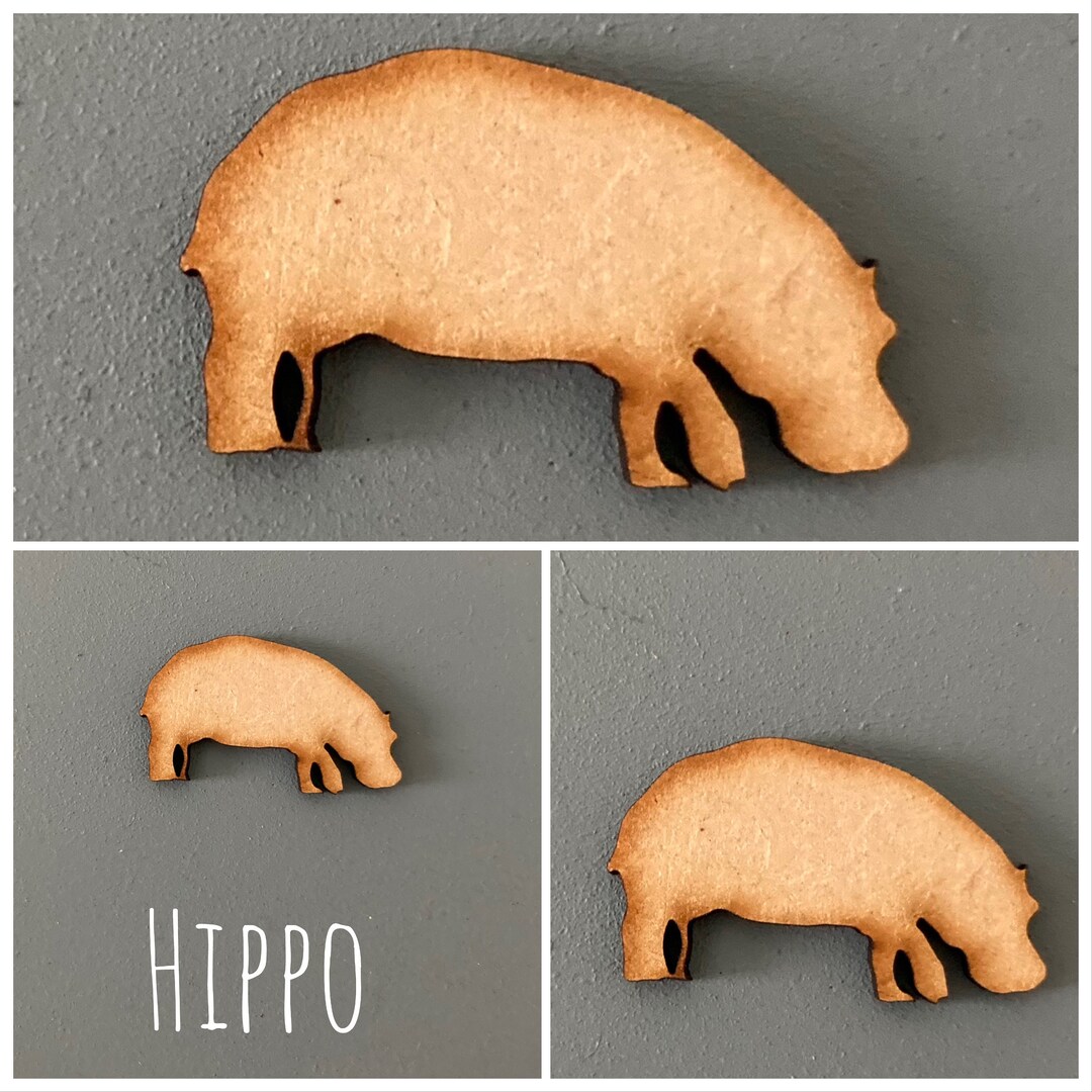 Hippo Shapes, Perfect for Arts and Crafts. Laser Cut From High Quality ...