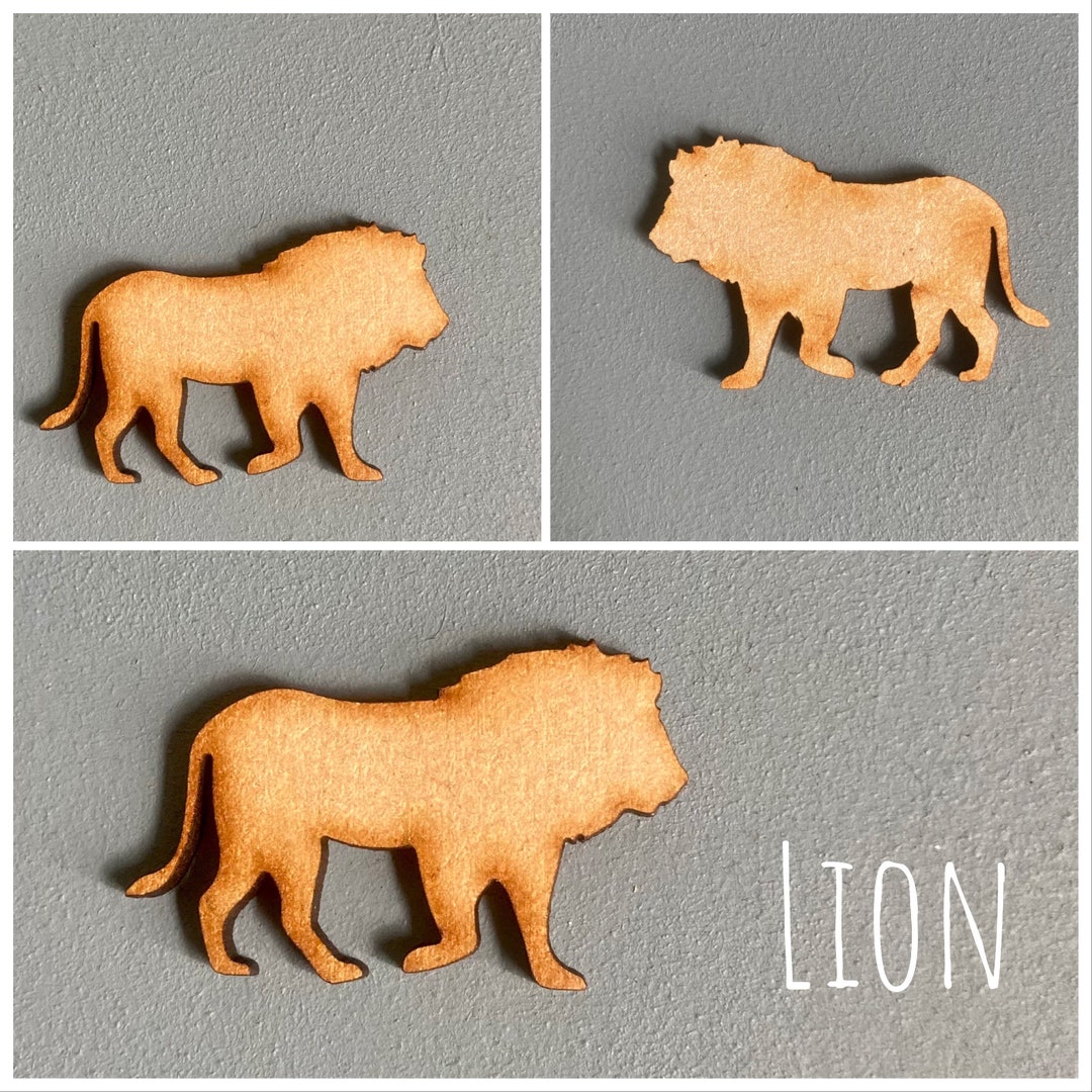 Lion Shapes Wooden Craft Shapes Wooden Embellishments Card Making, Sign ...