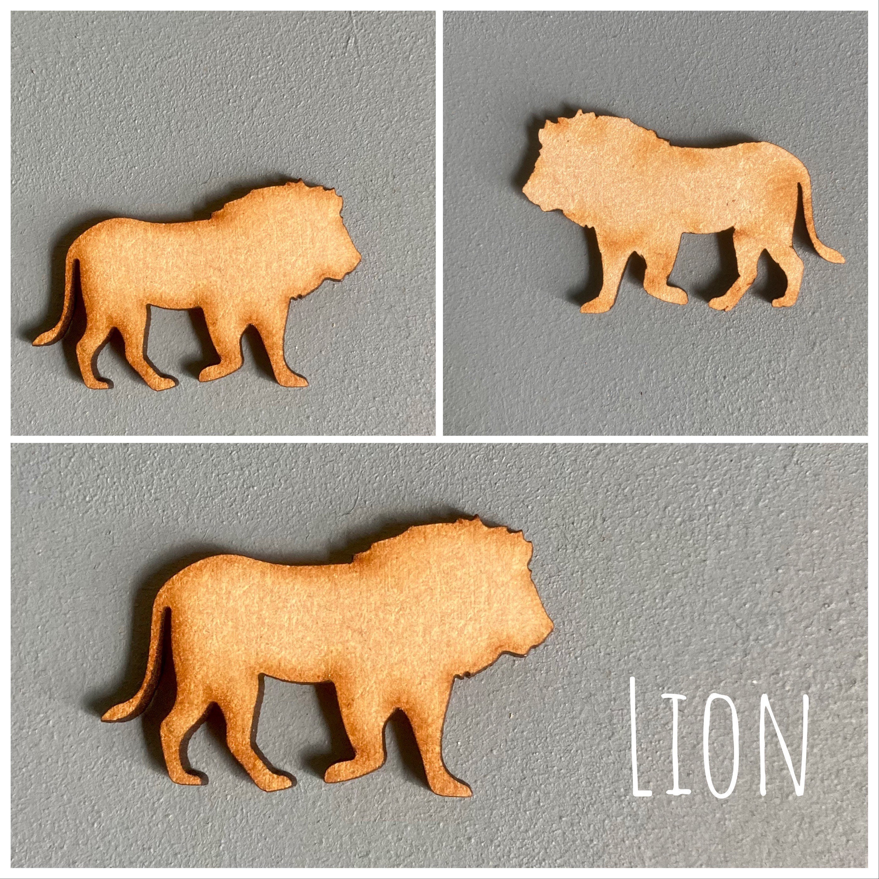 Lion Shapes Wooden Craft Shapes Wooden Embellishments - Etsy