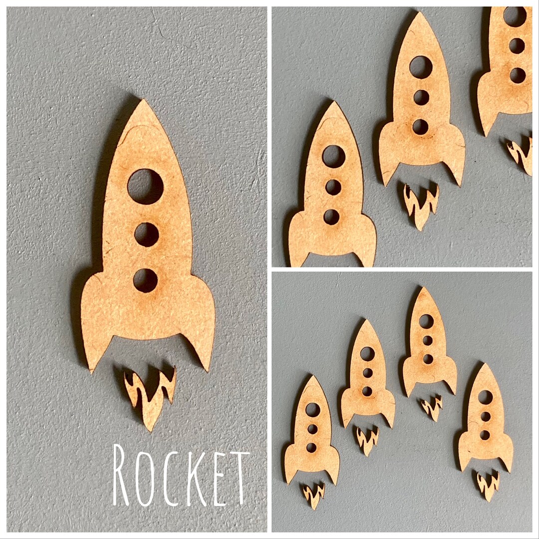 Rocket Shapes Wooden Craft Shapes Wooden Embellishments Card Making ...
