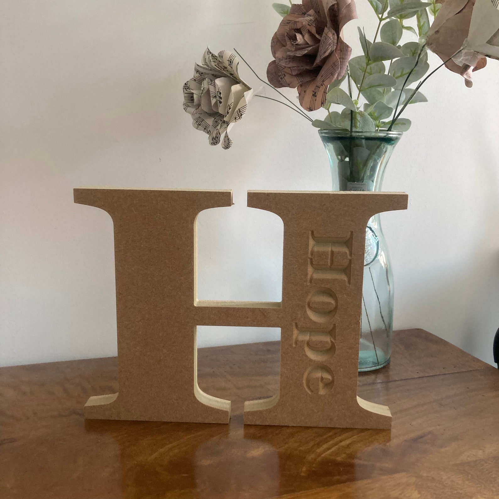 Wooden Engraved Freestanding Letter H150mm Home Decor - Etsy Canada
