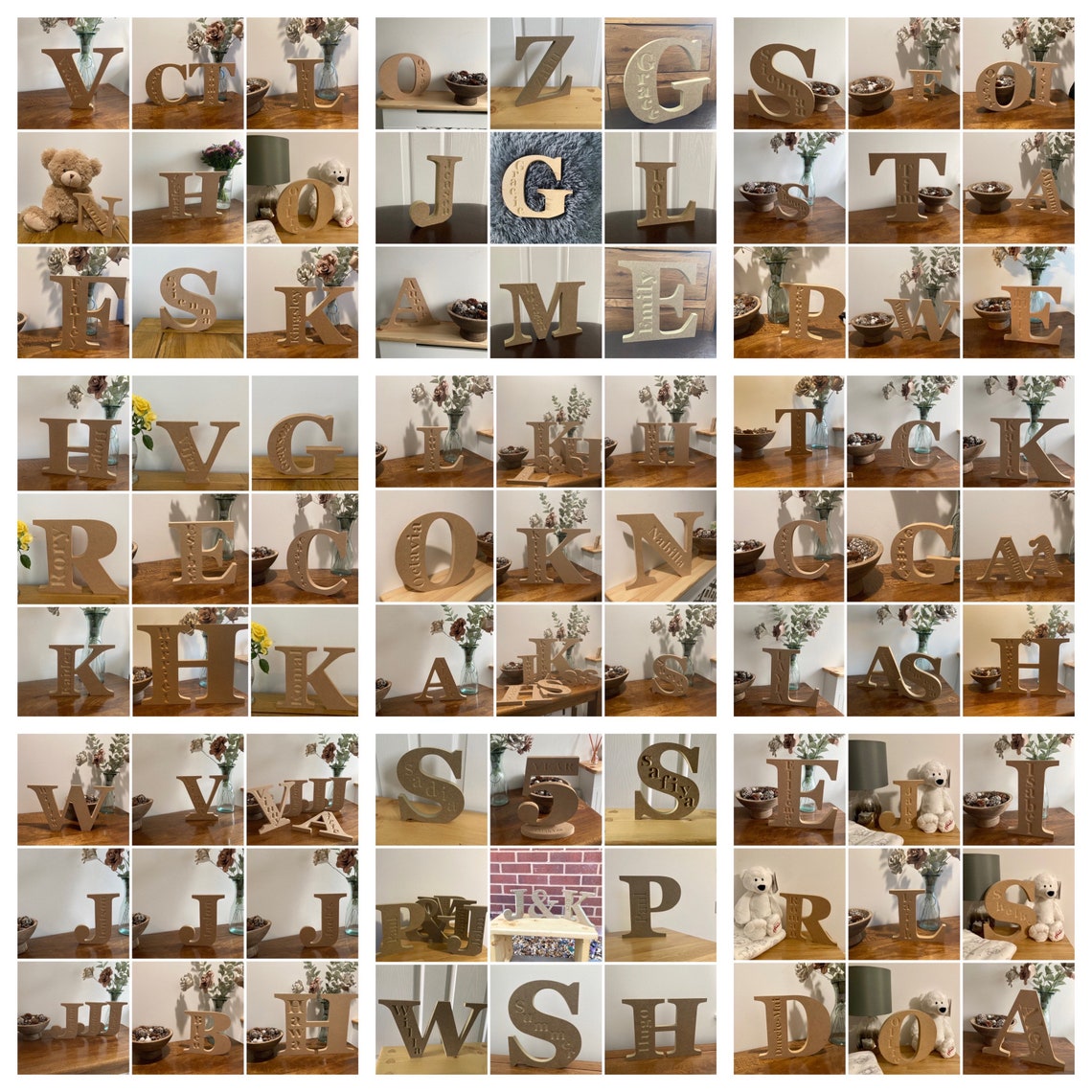 Wooden Engraved Freestanding Letter H150mm Home Decor - Etsy Canada